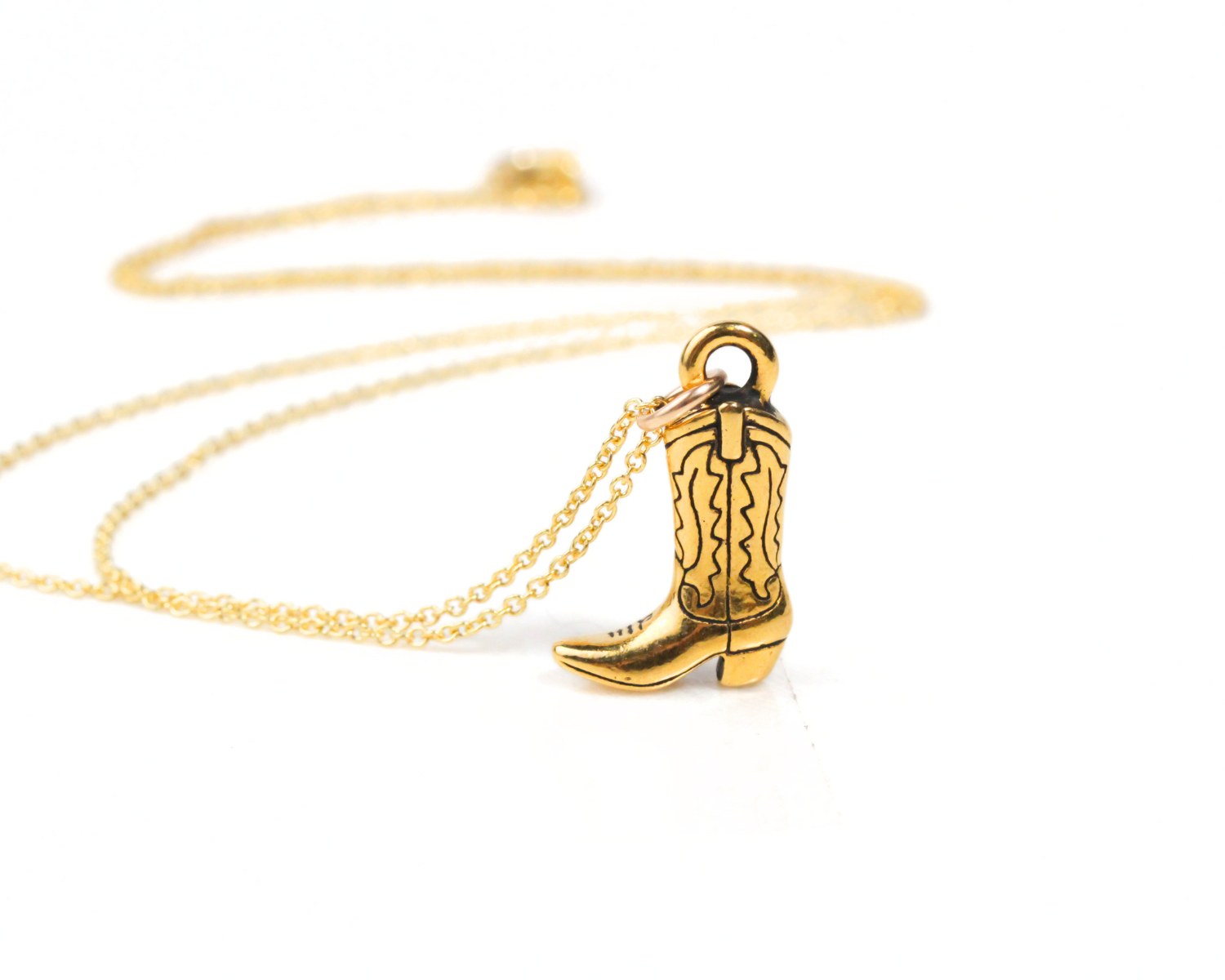 Rambler Boot Necklace - Amy Waltz Designs Gold Cowgirl Pendant