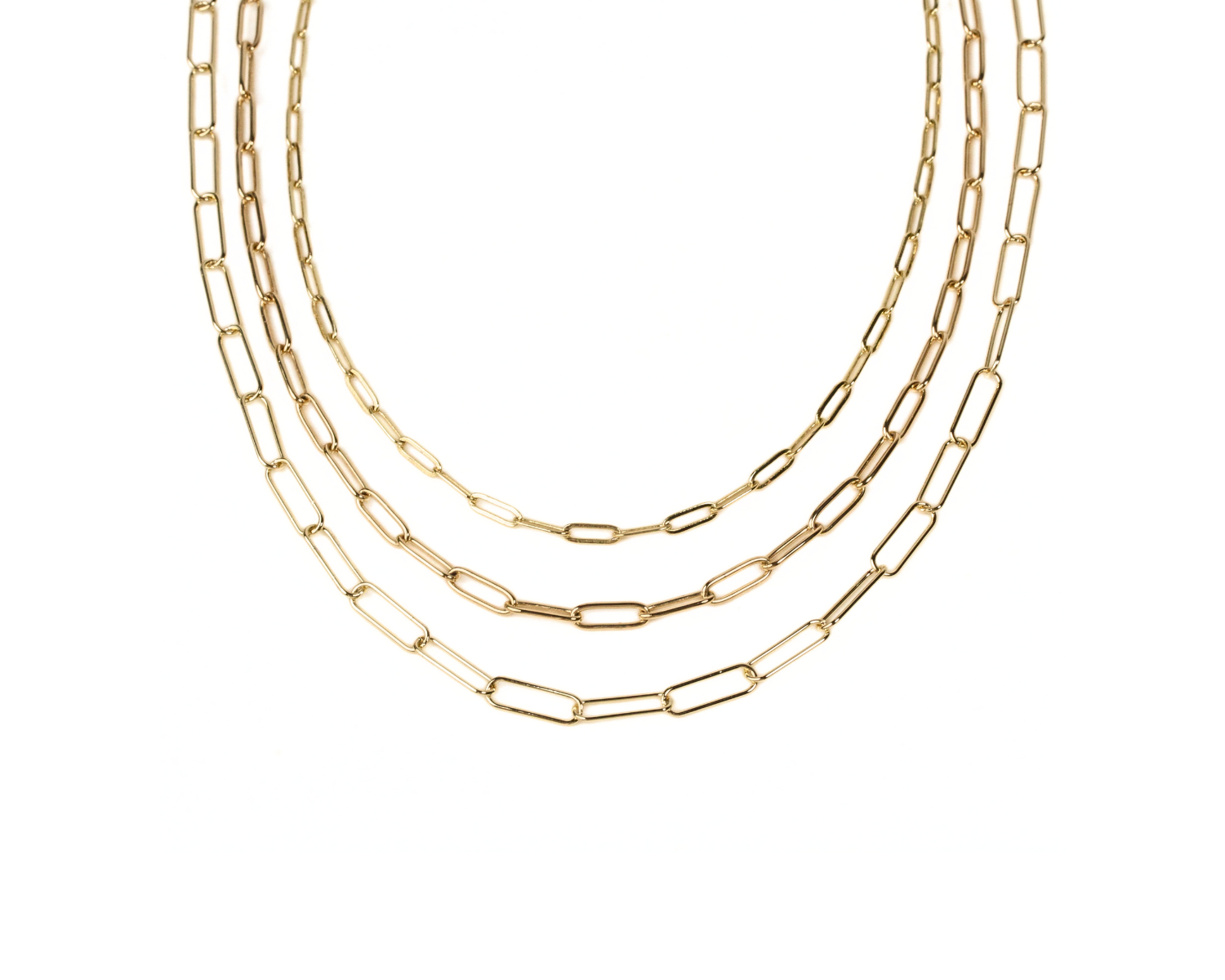 Paperclip Layering Necklaces - Amy Waltz Designs Gold Chain